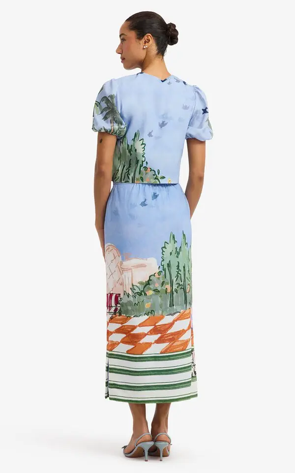 LEO LIN Rowan Crepe Midi Skirt