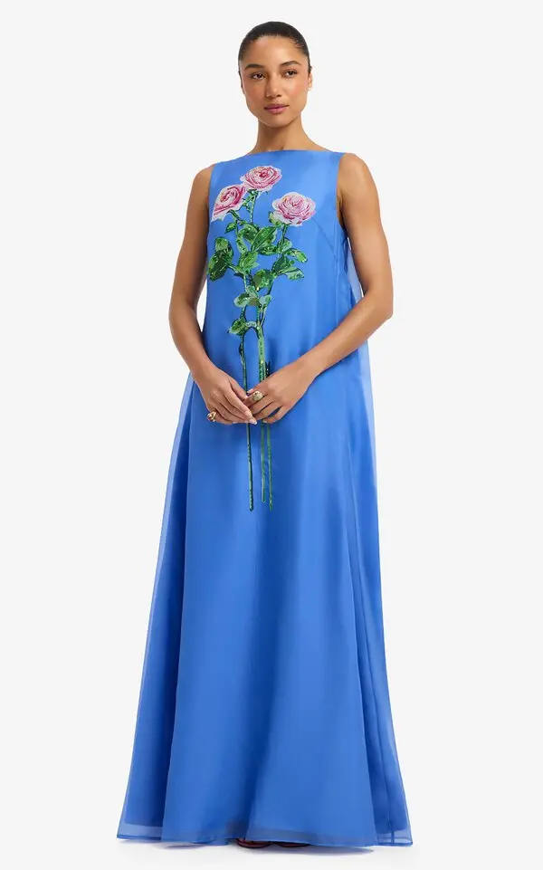 LEO LIN Yumei Embellished Silk Gown