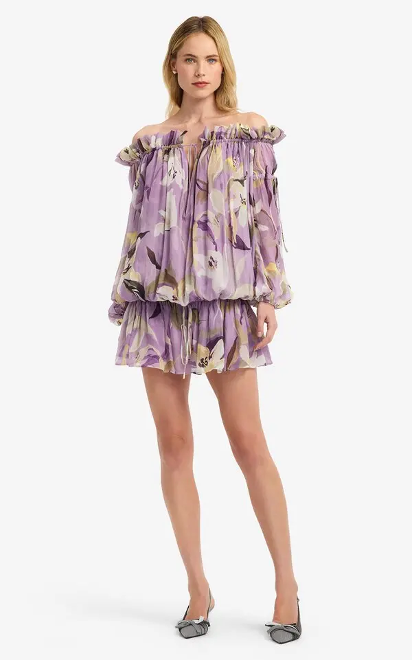 LEO LIN Guinevere Off-shoulder Knit Mini Dress