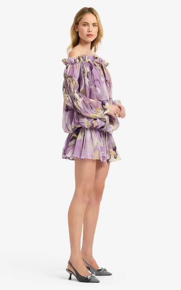 LEO LIN Guinevere Off-shoulder Knit Mini Dress
