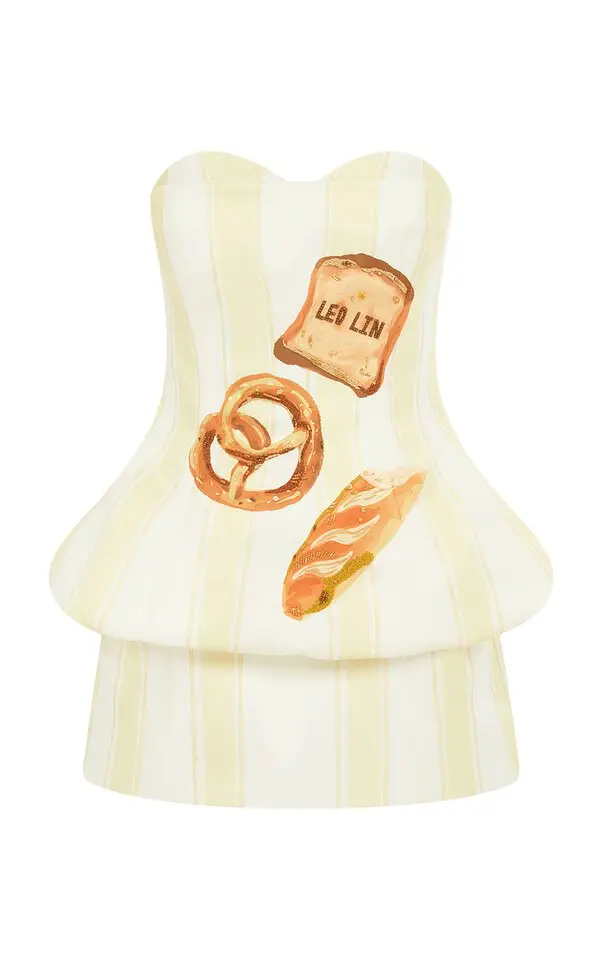 LEO LIN Roxie Embellished Twill Mini Dress - Yellow