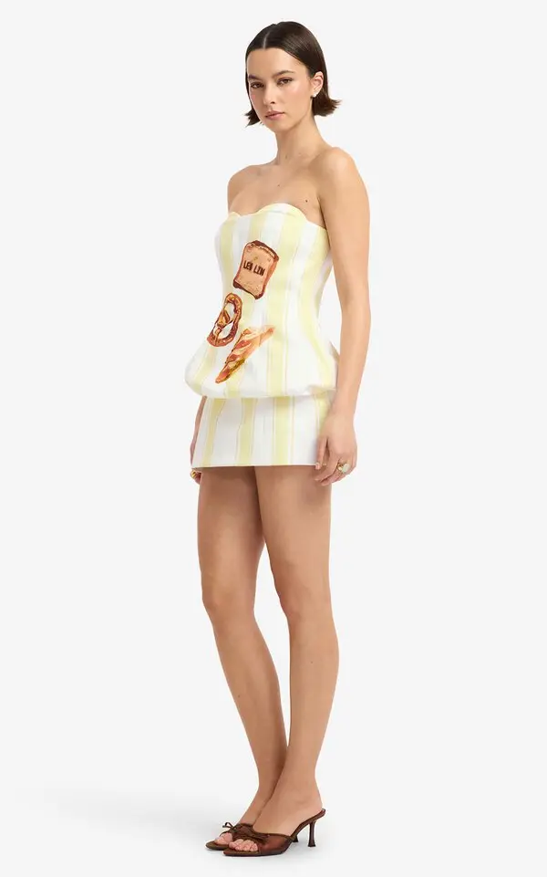 LEO LIN Roxie Embellished Twill Mini Dress - Yellow