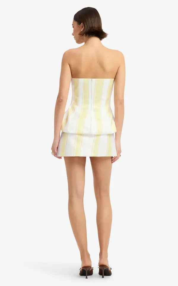 LEO LIN Roxie Embellished Twill Mini Dress - Yellow