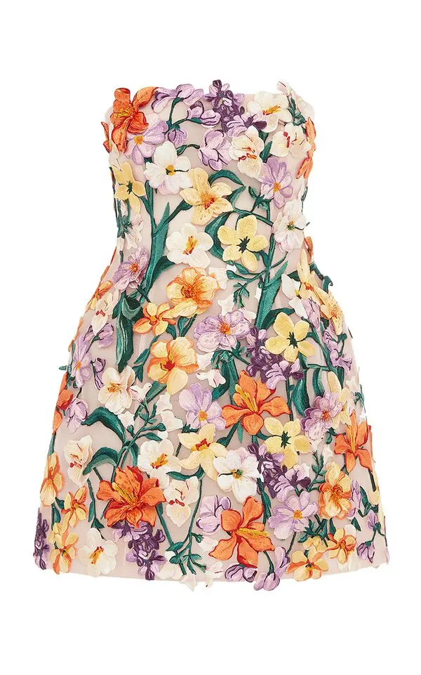 LEO LIN Roselle Hand-embroidered Mini Dress - Multi