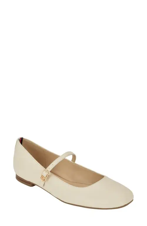 Tommy Hilfiger Savoyn Faux Leather Mary Jane Flat - Chic Bone