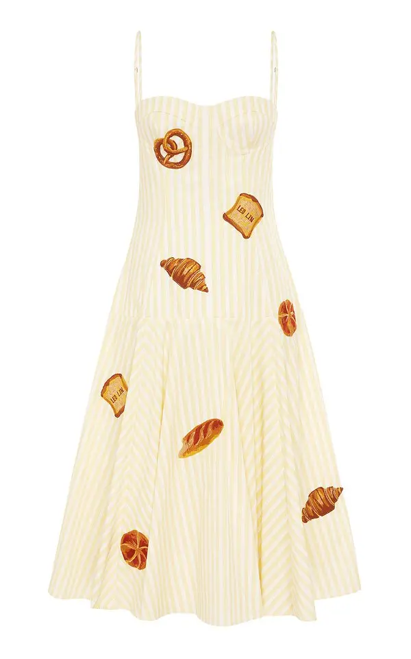 LEO LIN Marisol Embroidered Cotton Midi Dress