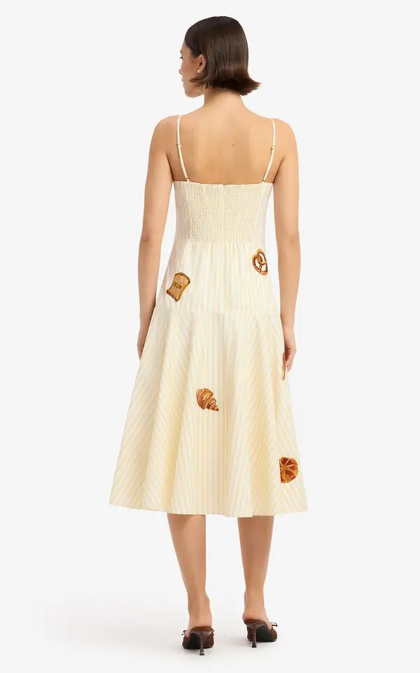 LEO LIN Marisol Embroidered Cotton Midi Dress