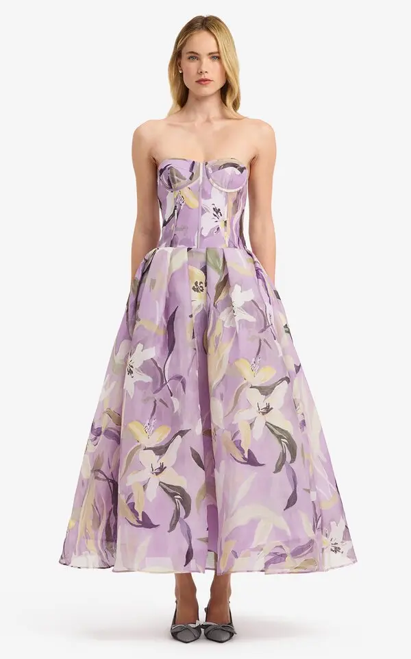 LEO LIN Rosalind Linen-silk Maxi Dress