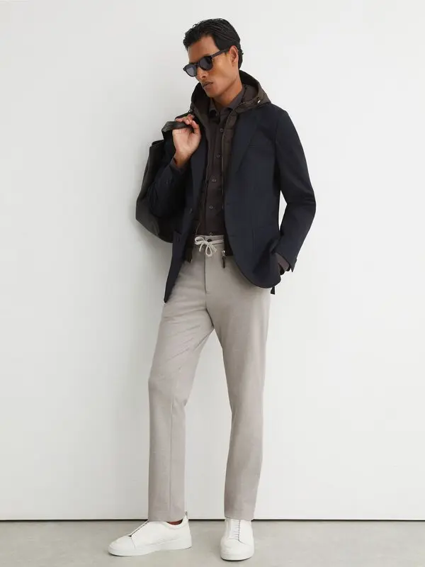 REISS Trip R-flex Four-way Stretch Drawstring Trousers Tailored-fit