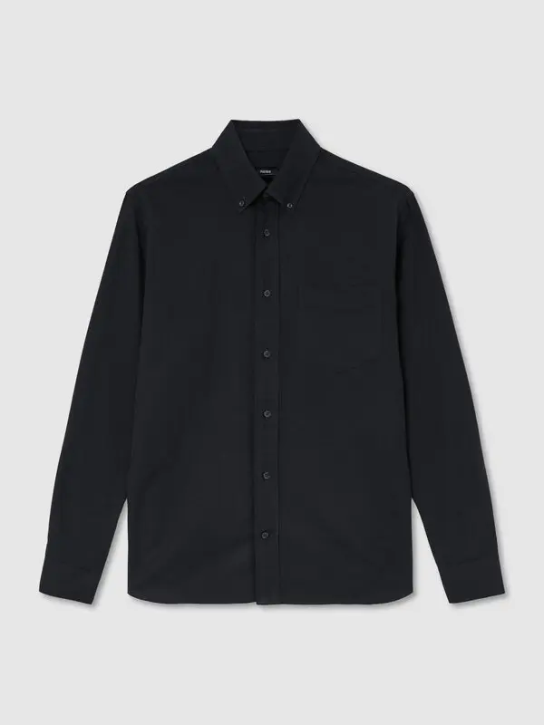 REISS Hunt Cotton Flannel Button-down Shirt Regular-fit - Navy