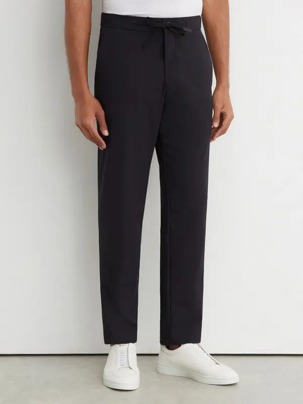 REISS Rider R-flex Technical Stretch Drawstring Trousers Tailored-fit