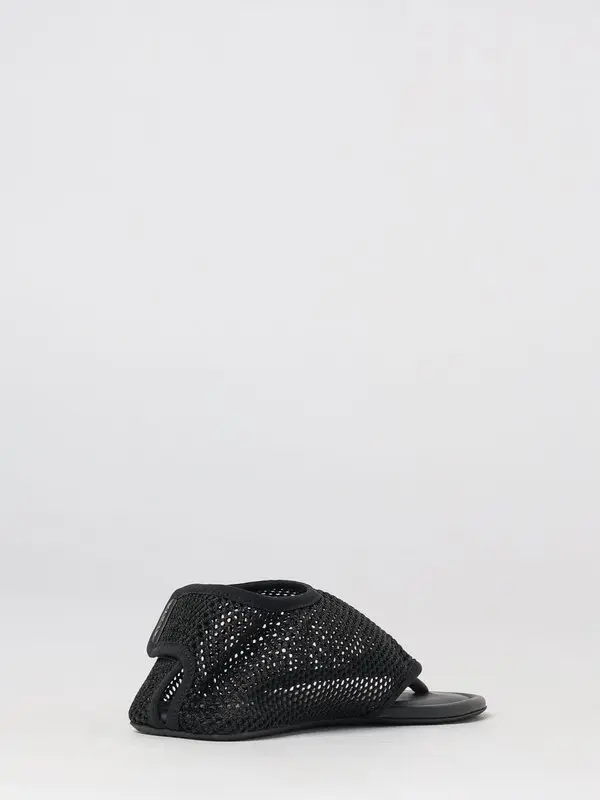 Alaïa Alaia Mesh Nylon Low-heeled Sandals With Perforated Design And Hook-and-loop Closure