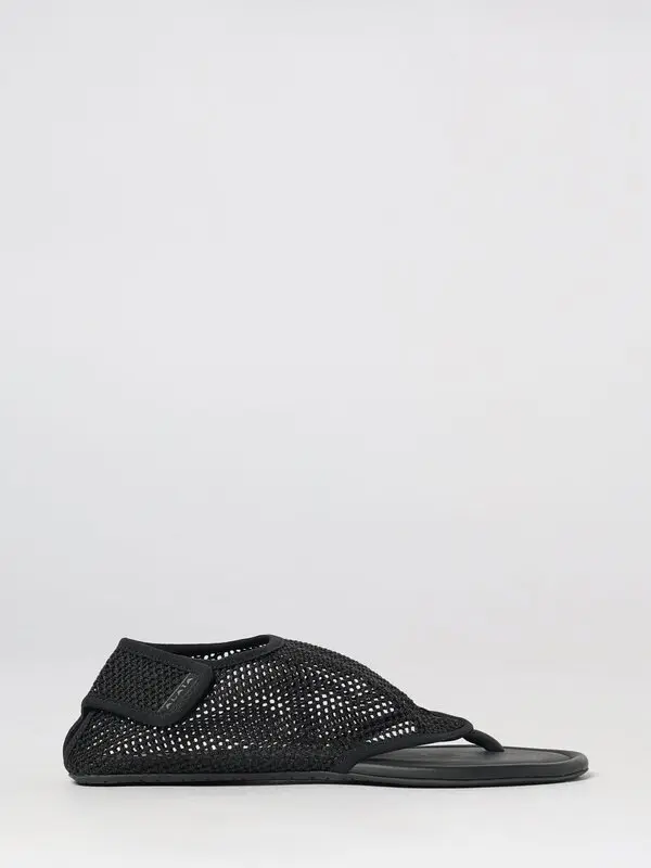 Alaïa Alaia Mesh Nylon Low-heeled Sandals With Perforated Design And Hook-and-loop Closure - Black