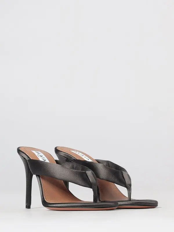 Alaïa Alaia Satin Thong Mule Sandals With An Open Toe And High Stiletto Heel - Gray