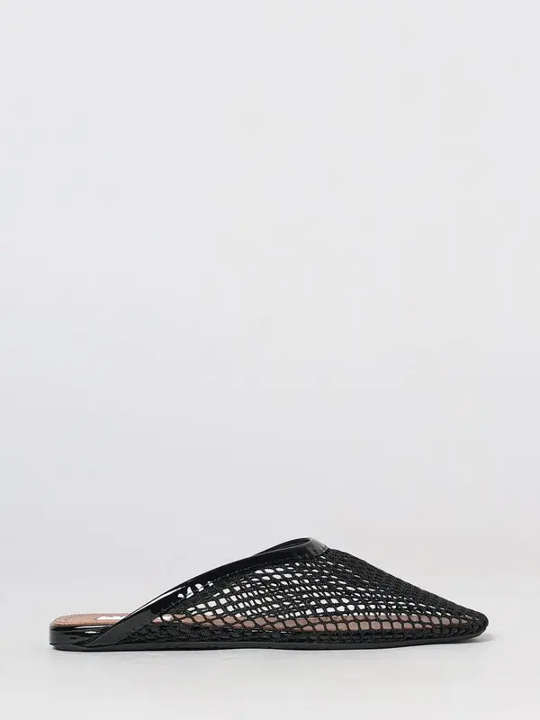 Alaïa Alaia Low-heeled Patent Leather And Pvc Mules With Perforated Design - Black