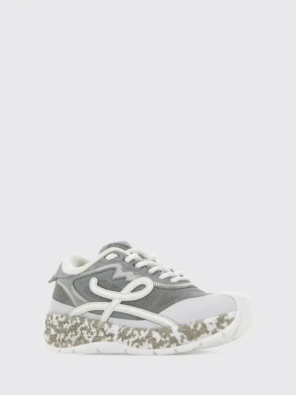 Loewe Pogo Suede And Technical Fabric Low-top Sneakers - Gray