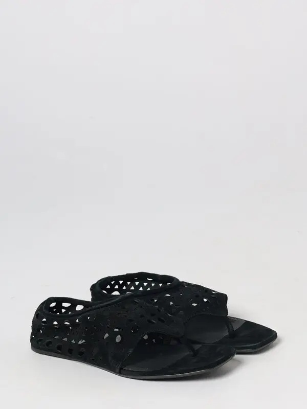 Alaïa Alaia Vienne Perforated Suede Thong Mule Sandals