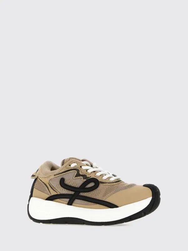 Loewe Pogo Suede And Technical Fabric Low-top Sneakers - Cream