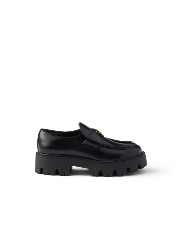 Prada Brushed Leather Loafers