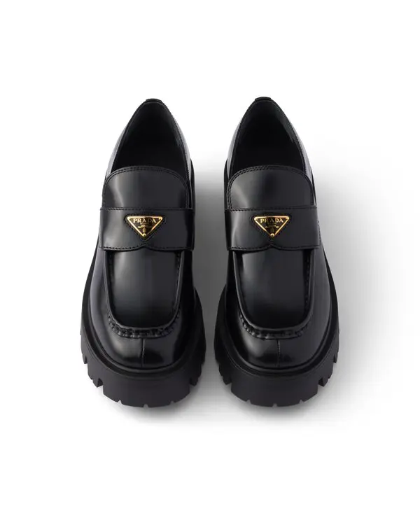 Prada Brushed Leather Loafers