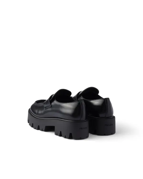 Prada Brushed Leather Loafers