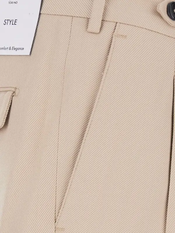 PT TORINO Slim Fit Pleated Gabardine Tailored Trousers - Beige