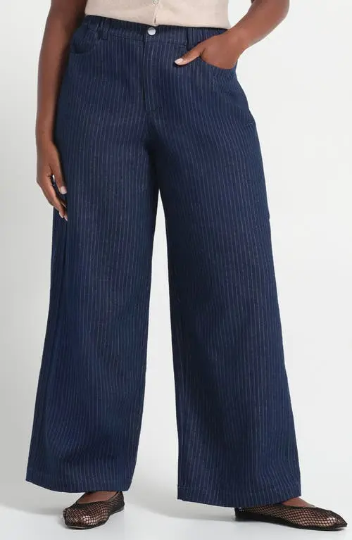 ESTELLE Winslow Pinstripe Wide Leg Jeans