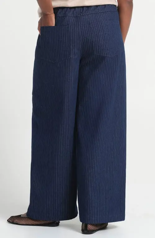 ESTELLE Winslow Pinstripe Wide Leg Jeans