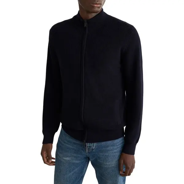 Eton Merino Wool Full Zip Cardigan
