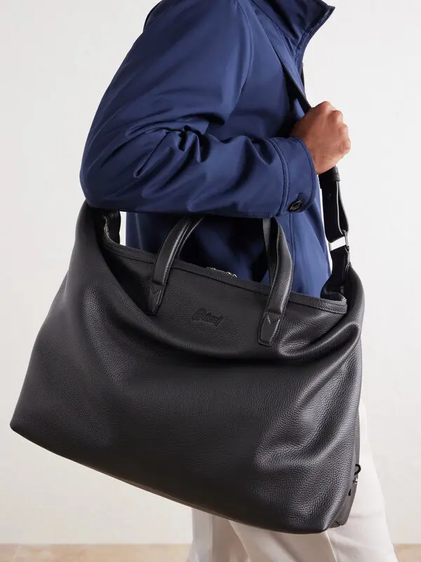 Brioni Leather Tote Bag - Black
