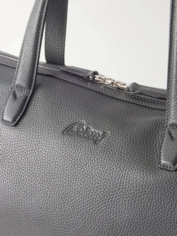 Brioni Leather Tote Bag - Black