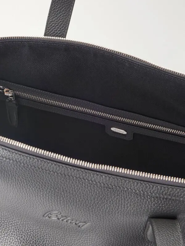 Brioni Leather Tote Bag - Black