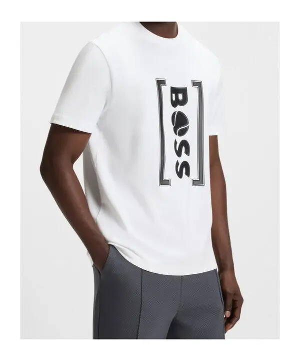 Hugo Boss Logo-mesh Crewneck T-shirt