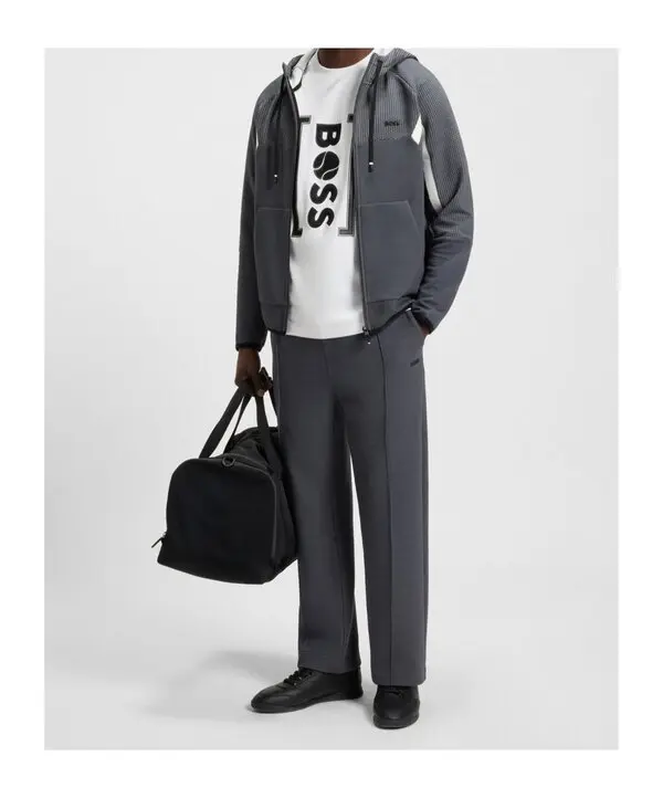 Hugo Boss Logo-mesh Crewneck T-shirt