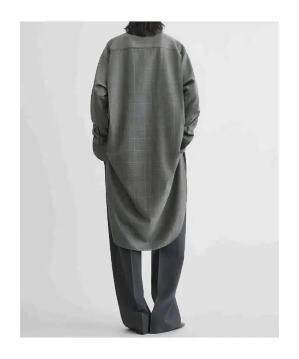 Phoebe Philo Wool Asymmetric Long-sleeved Shirt - Dark Blue