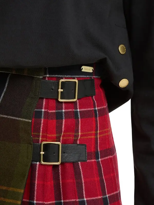 Barbour Plaid Wrap Midi Skirt