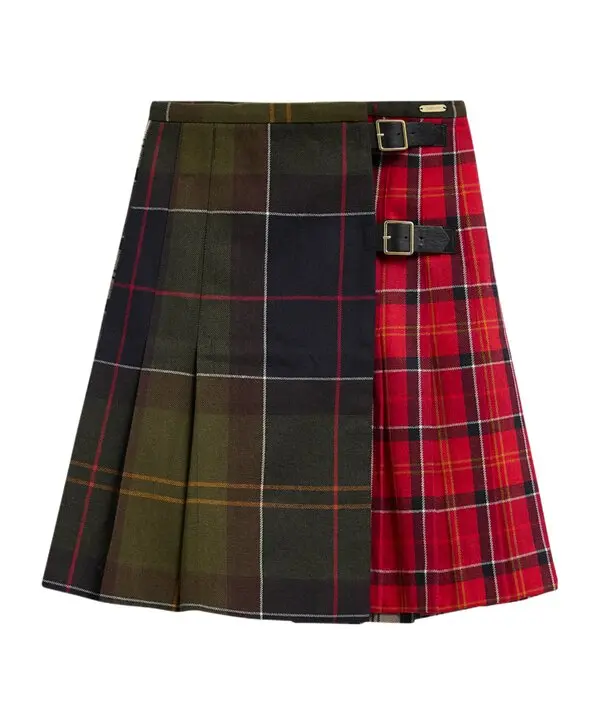 Barbour Plaid Wrap Midi Skirt - No