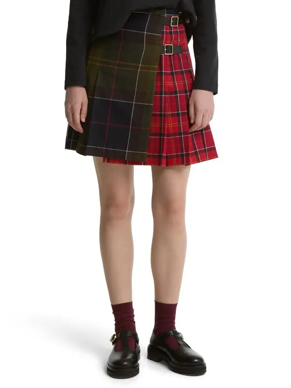 Barbour Plaid Wrap Midi Skirt