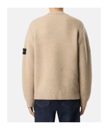 Stone Island Textured Crew Neck Knitted Jumper