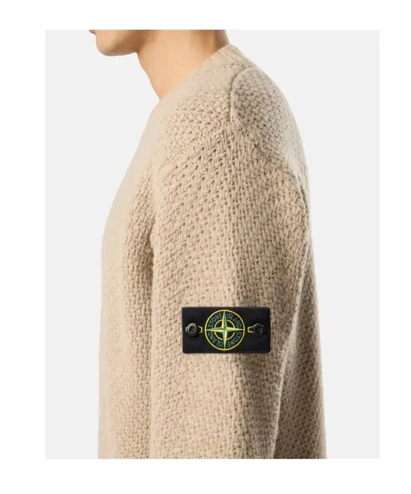 Stone Island Textured Crew Neck Knitted Jumper