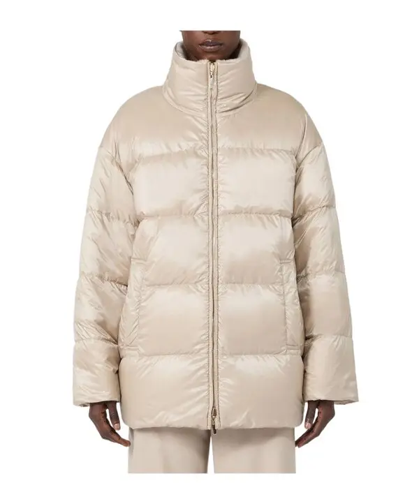 Max Mara High-neck Long-sleeve Padded Jacket - Nude