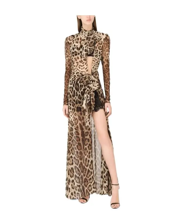 Dolce & Gabbana Leopard-print Slit-detail Dress