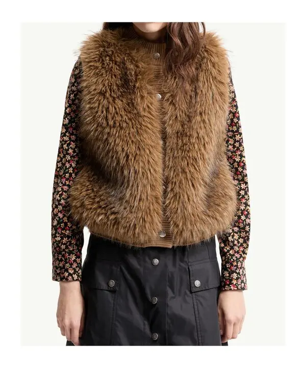Moncler Button-up Down Gilet - Camel