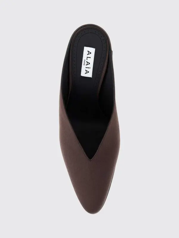 Alaïa Alaia Elegant High-heeled Mules In Satin With A Cone Heel And Almond Toe