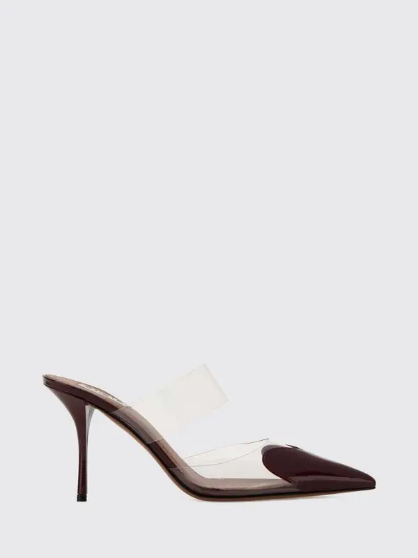 Alaïa Alaia Le Cå“ur Patent Leather And Pvc Mules With High Stiletto Heel - Red