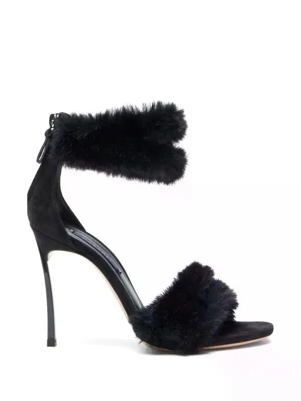 Casadei Blade Diva Minorca Faux-fur Sandals