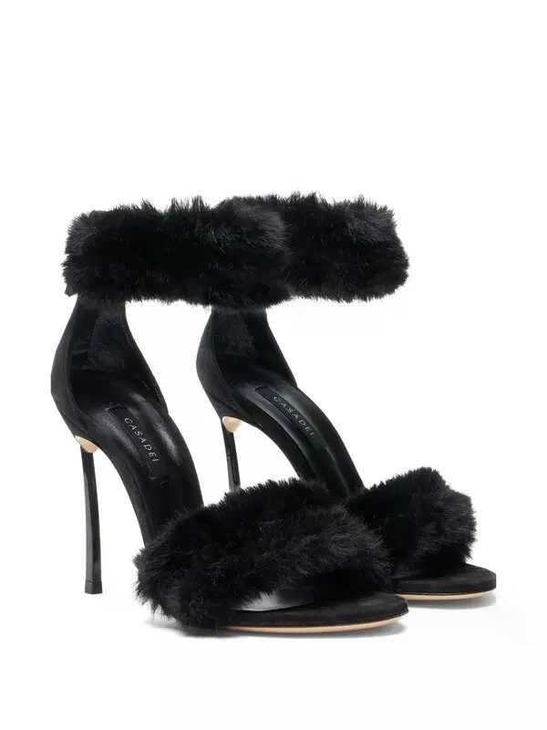 Casadei Blade Diva Minorca Faux-fur Sandals