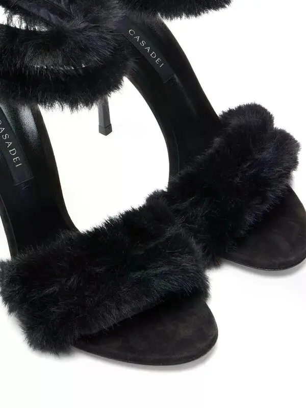 Casadei Blade Diva Minorca Faux-fur Sandals