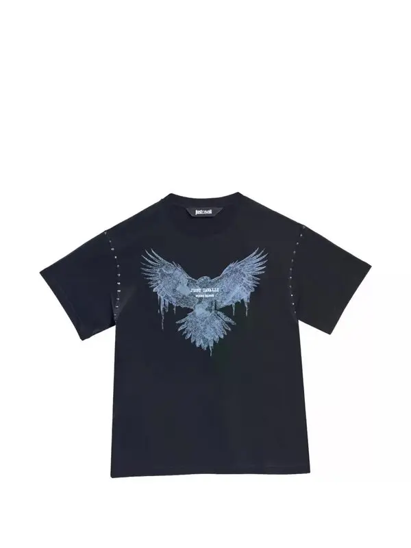 Just Cavalli Stud-embellished Eagle-print T-shirt
