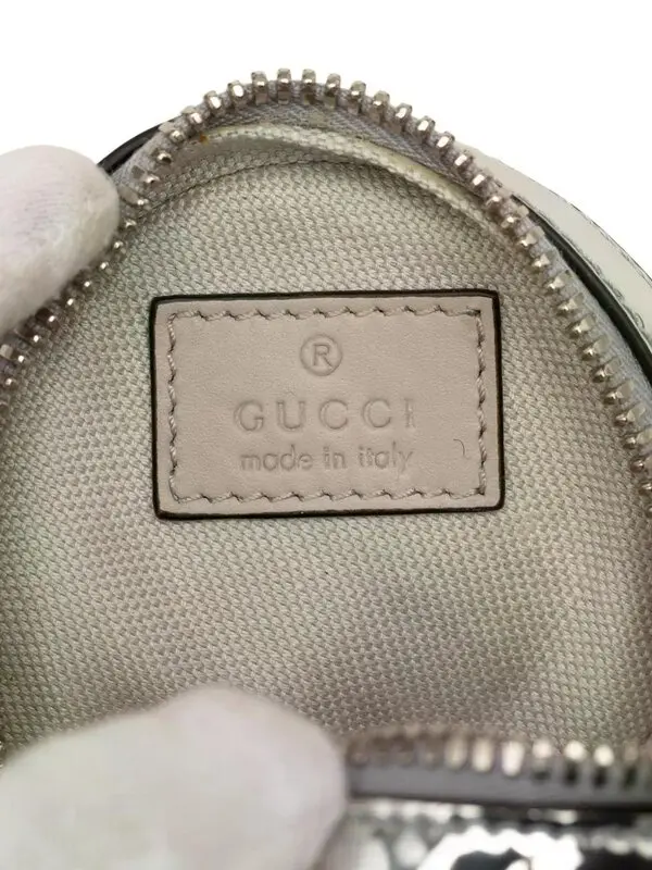 Gucci 2016-2026 Guccissima Mirror Effect Round Purse Coin Pouch